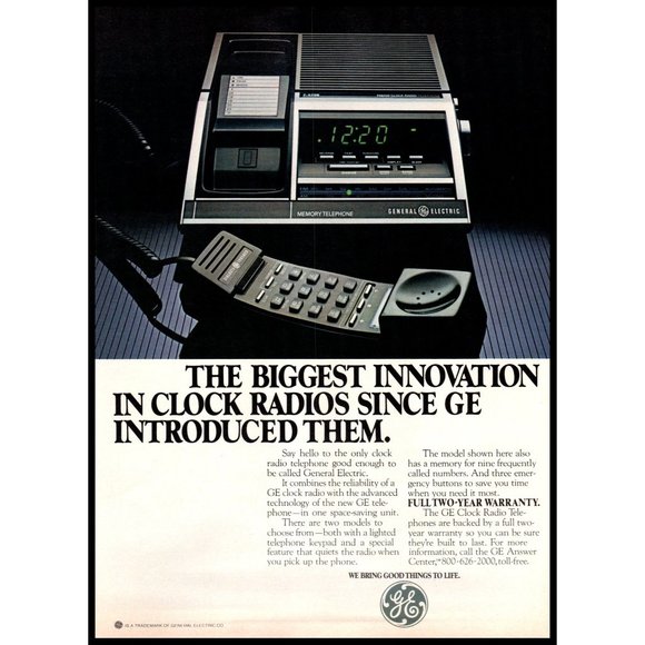 General Electric | Art | 983 Ge Alarm Clock Radio Telephone Phone ...